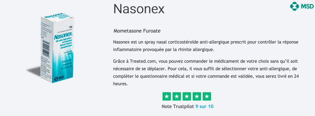 Nasonex Avis et Prix - Acheter Sans Ordonnance - Contre les allergies